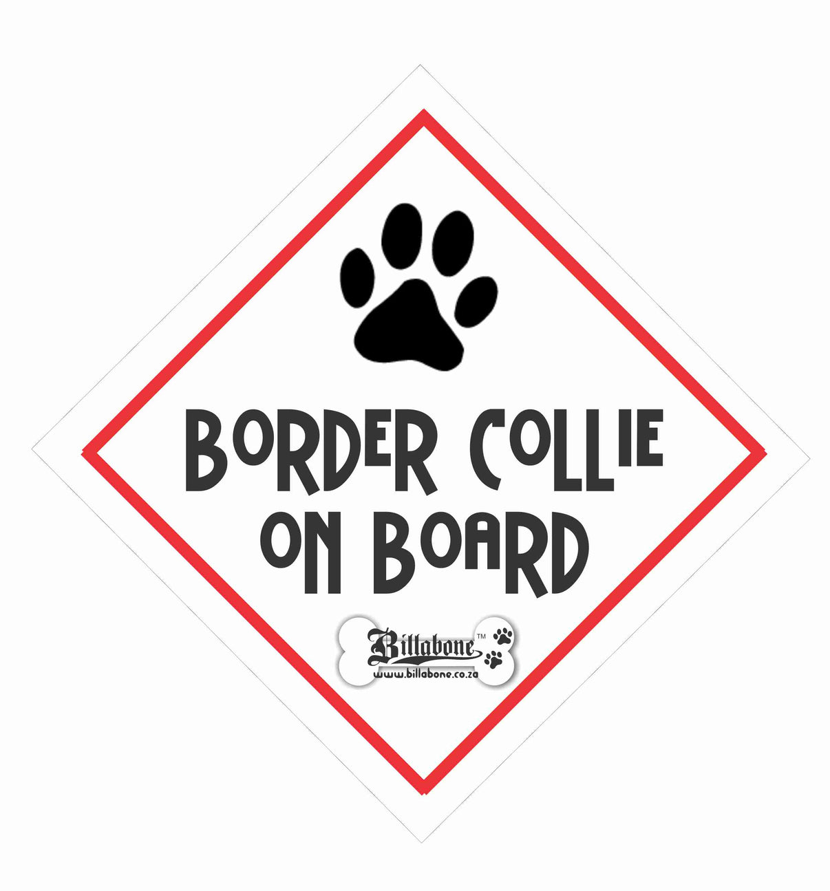 Border Collie On Board Car Sign or Sticker – Billabone