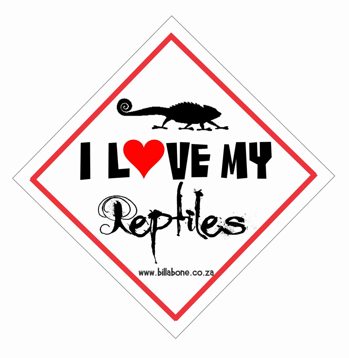 I Love my Reptiles Car Sign or Sticker – Billabone