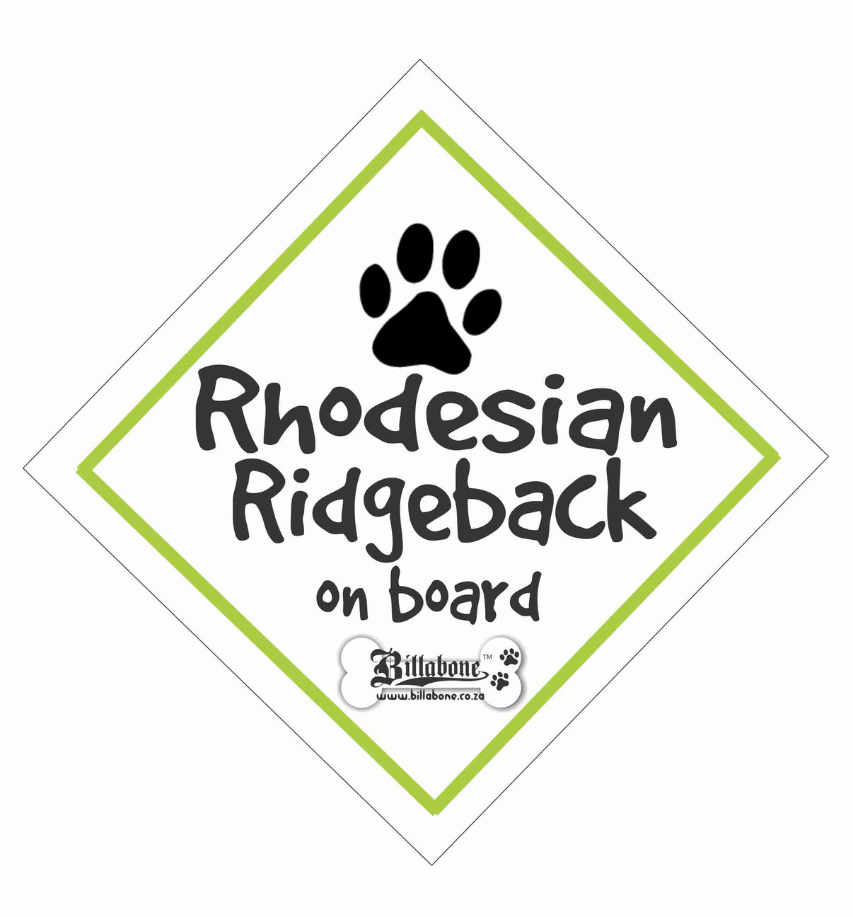 Rhodesian Ridgeback On Board Car Sign or Sticker – Billabone